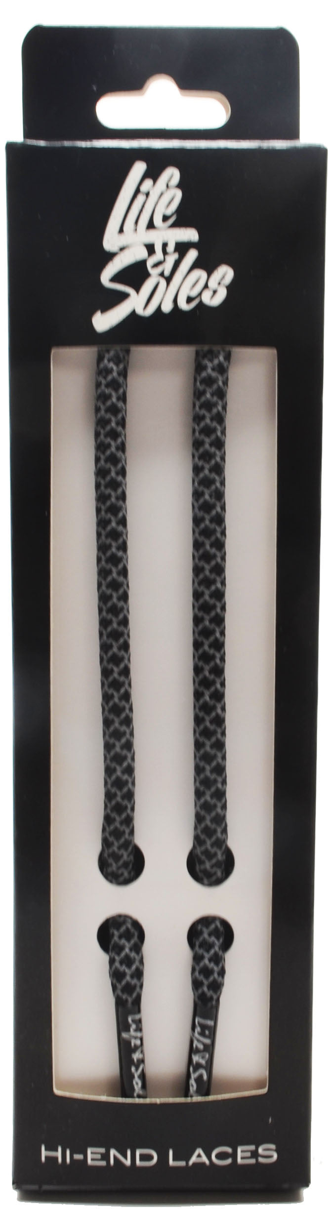 Black Reflective Rope Shoelaces – Life & Soles